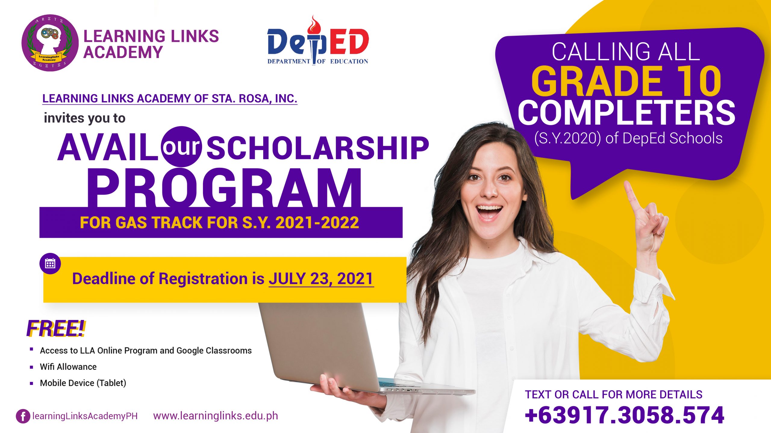 Scholarship program for GAS TRACK (S.Y. 2021-2022)